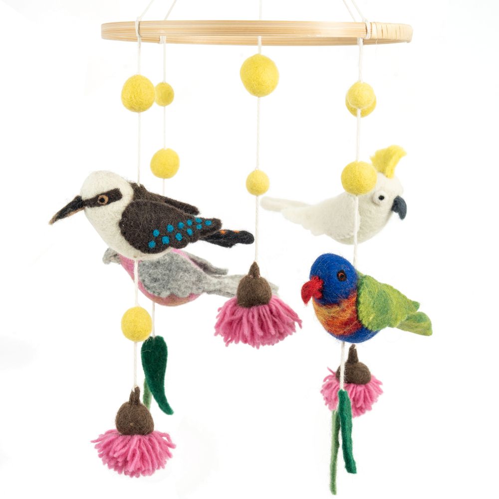 Australian Birds Handmade Felted Mobile | Farrells Bookshop